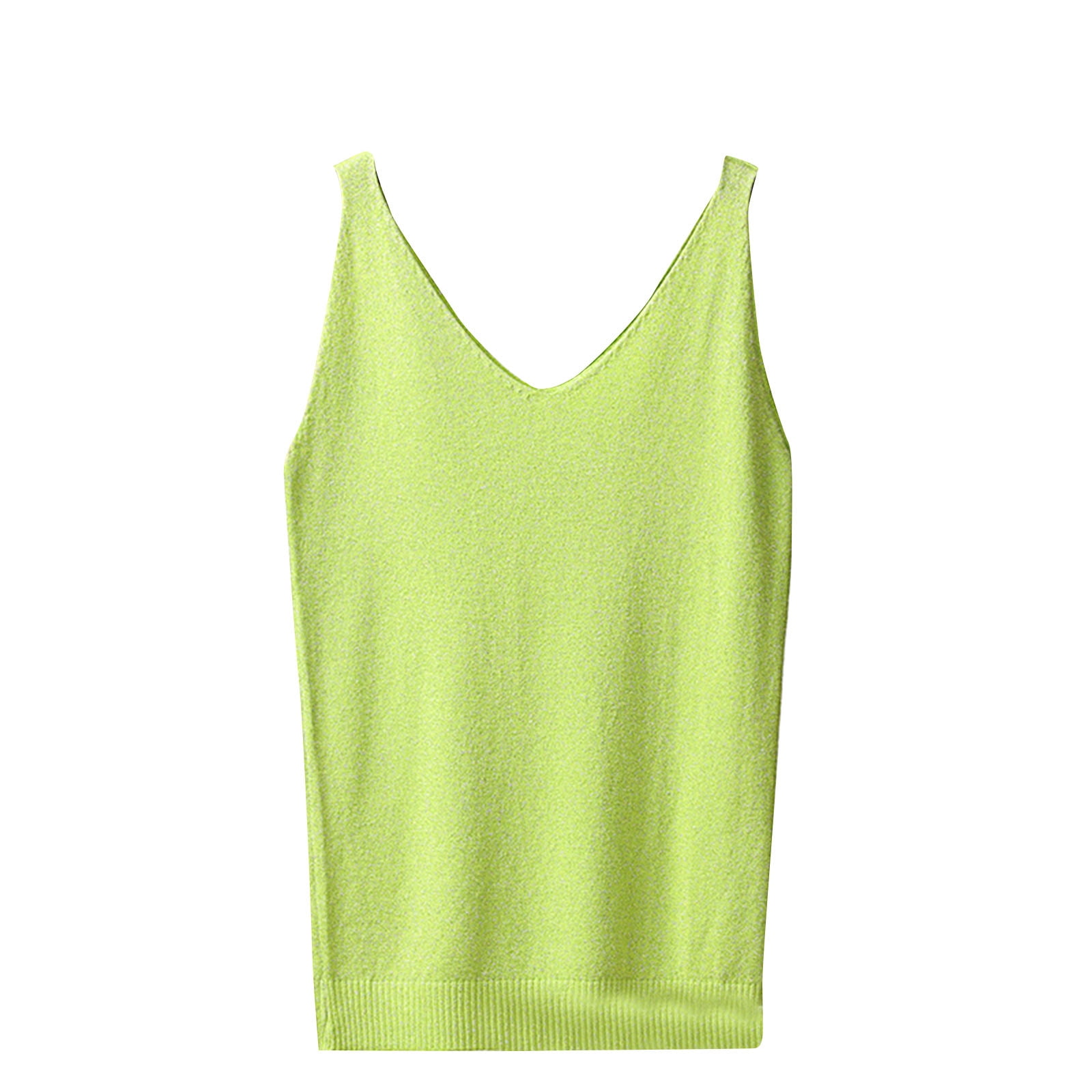 Timoontee Womens Tops Ribbed Knit Sparkly Glitter Underwear V Neck