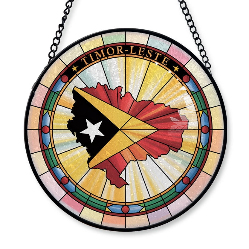 Timor-Leste Travel Decor Suncatcher Stained Glass Window Hanging, Gift ...