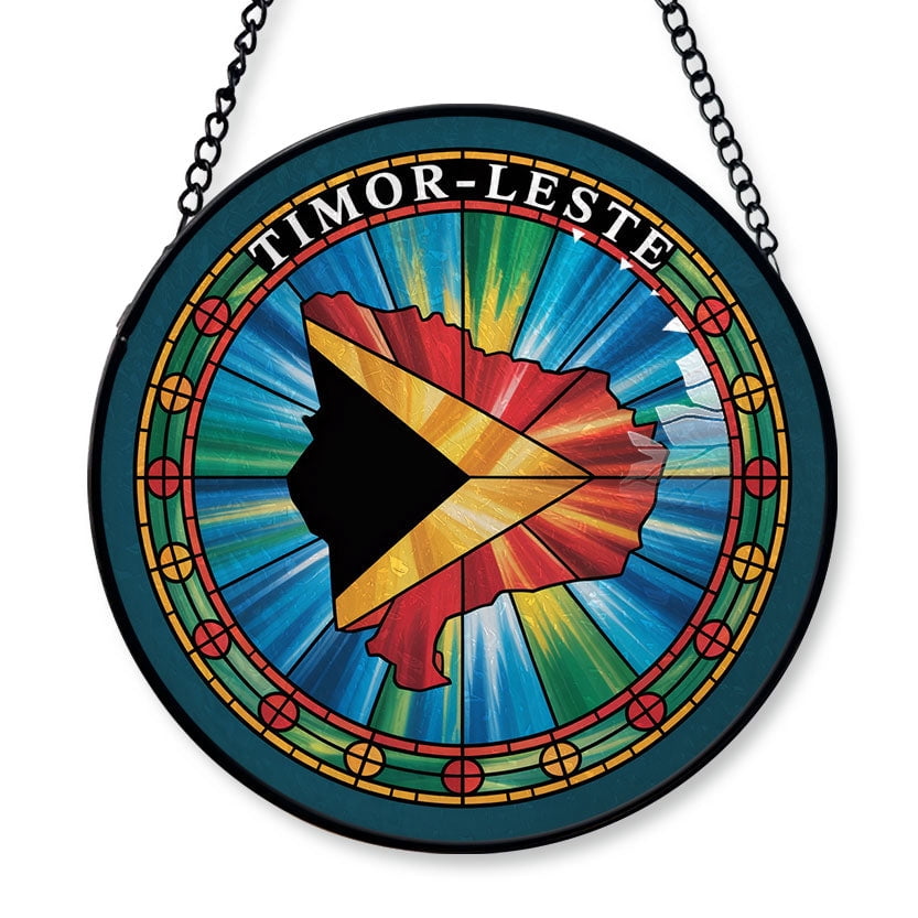 Timor-Leste Travel Decor Suncatcher Stained Glass Window Hanging, Gift ...