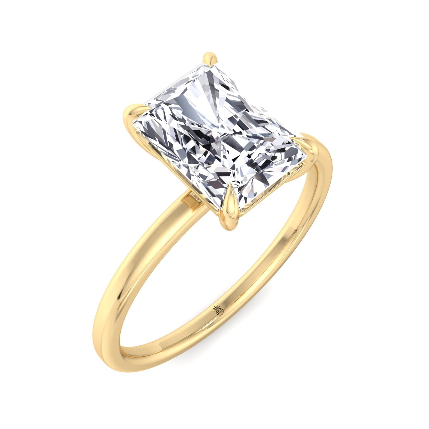 Timor - Moissanite Radiant Cut Lab Diamond Solitaire Claw Prong ...