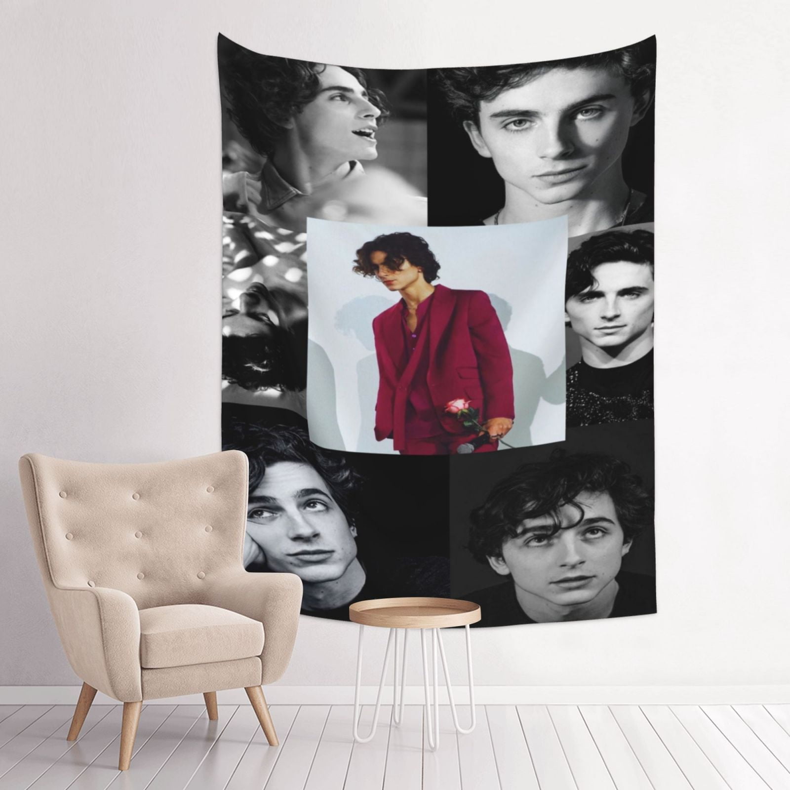 Timothee Chalamet Wall Art Cartoon Tapestry Hanging In Bedroom Living ...