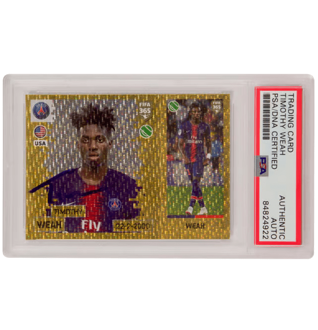 Timothy Weah Signed 2018-19 Panini 365 FIFA Gold Sticker – PSA ...