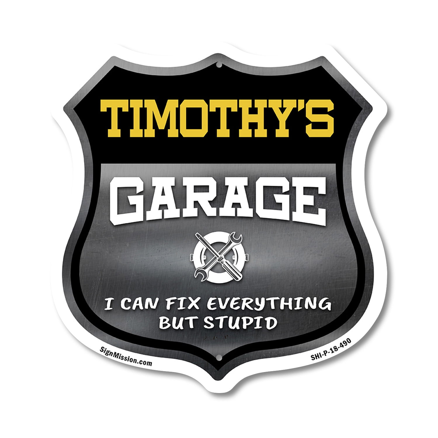 Timothy's Garage I Can Fix Everything But Stupid 18 inch X 18 inch ...