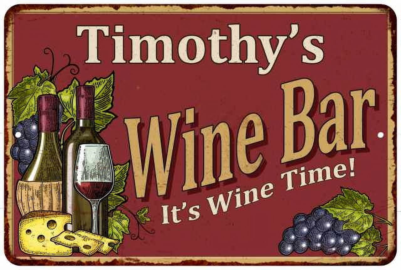 Timothy's Red Wine Bar Sign 16 x 24 Matte Finish Metal 116240054232 ...