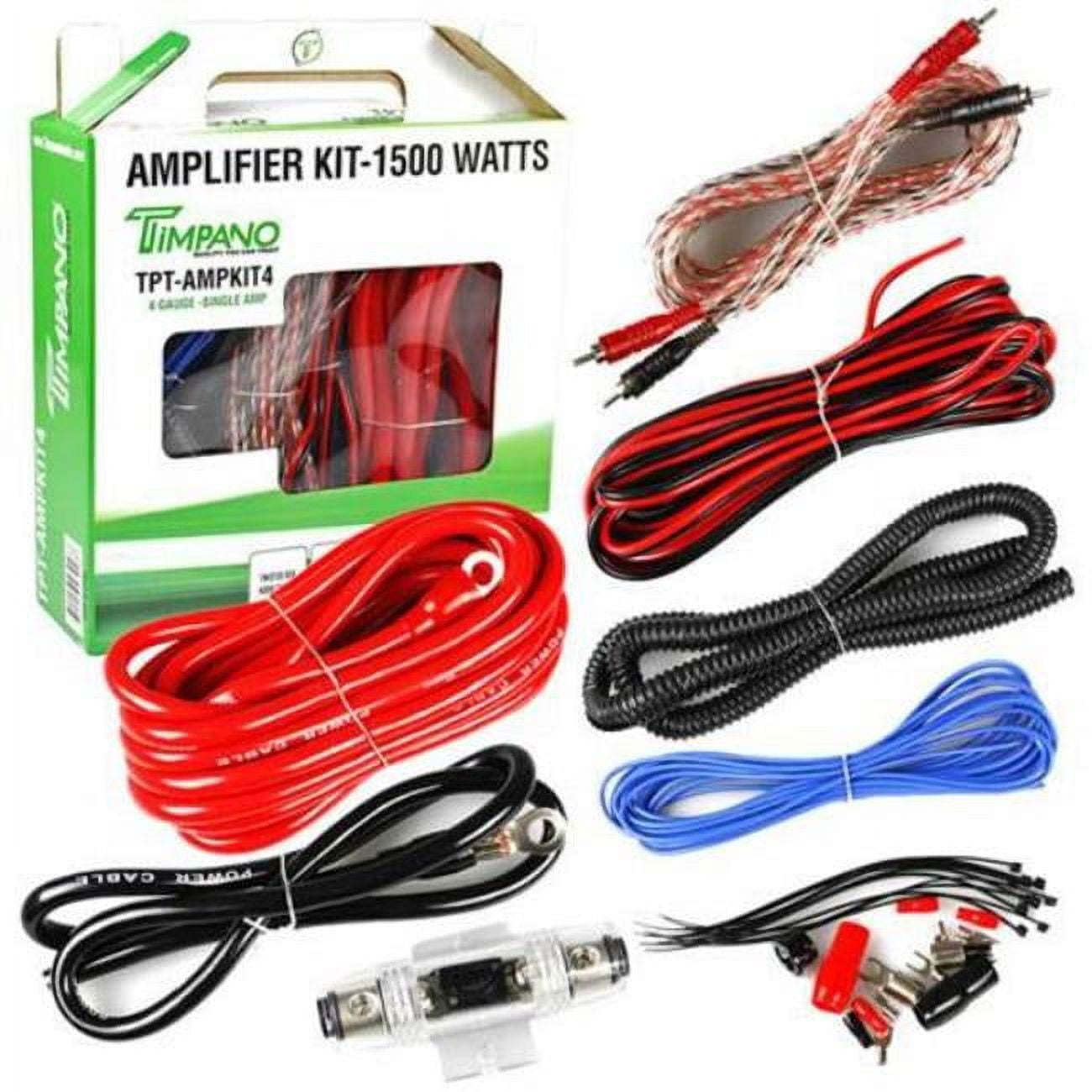 Timpano 4 Gauge Amplifier Wiring Installation Kit 1500 Watts Max TPT ...