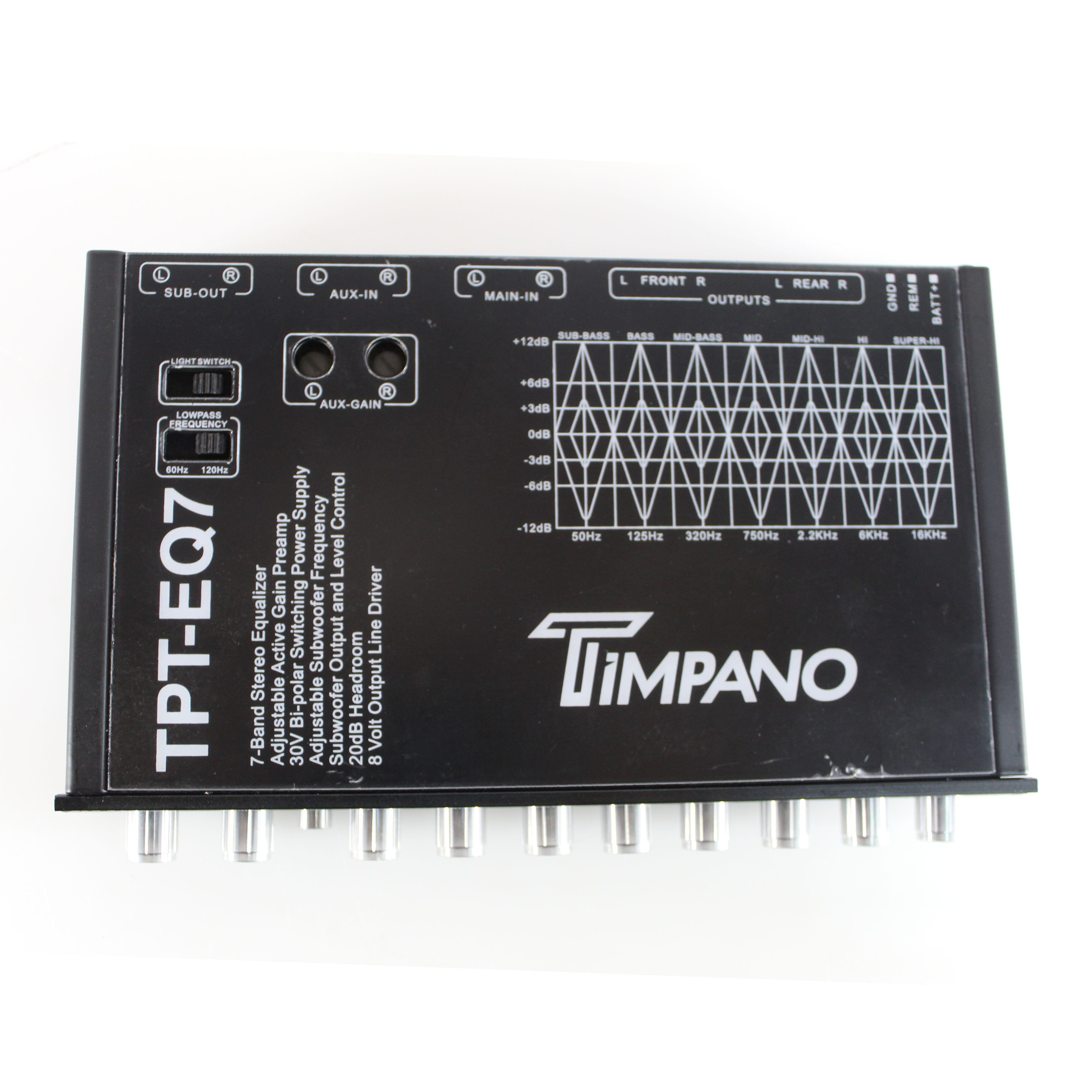 Timpano Car Audio 7 Band Graphic Equalizer with Subwoofer Level Control ...