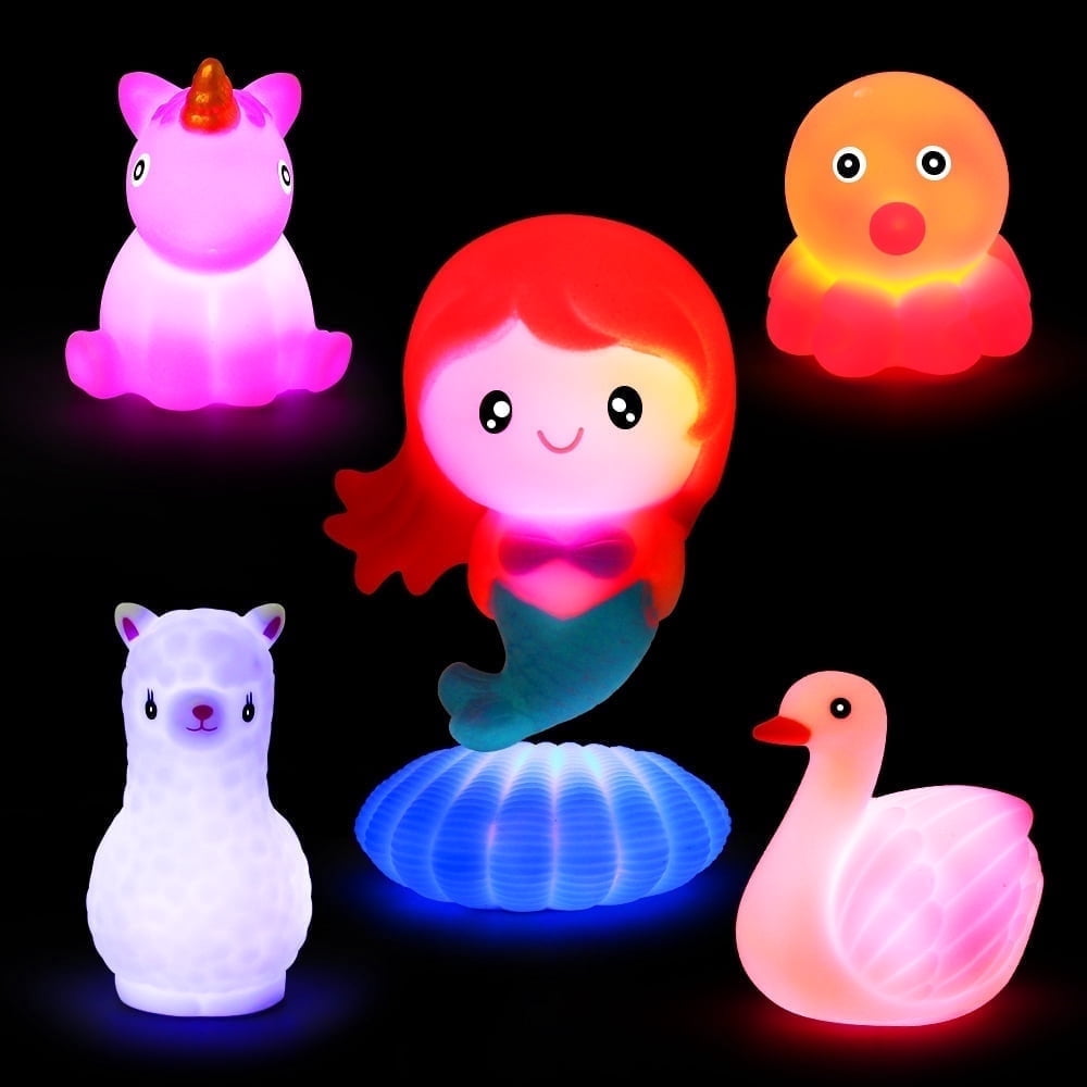 Timy Water Toys Light Up for Toddlers 1-3 Bathtub Floating Rubber ...