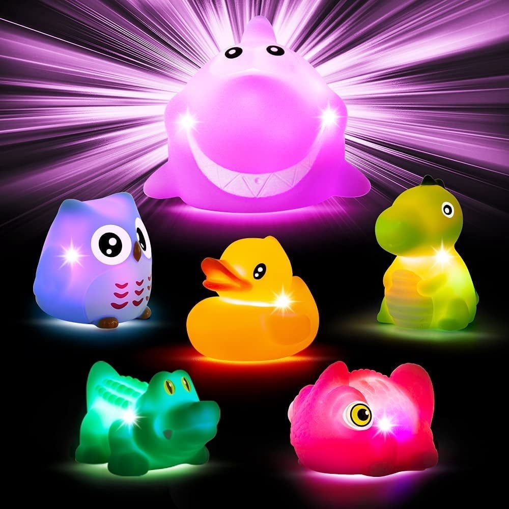 Timy Light Up Bath Toys, 6 Pack, Floating Animal Set for Toddlers ...