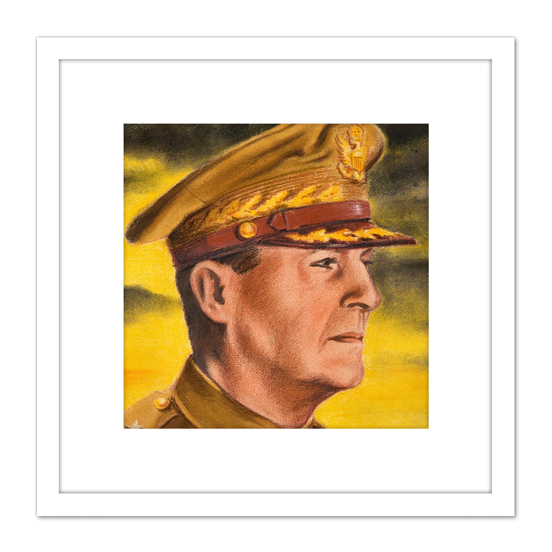 Timym Portrait US General Douglas MacArthur Painting 8X8 Inch Square ...