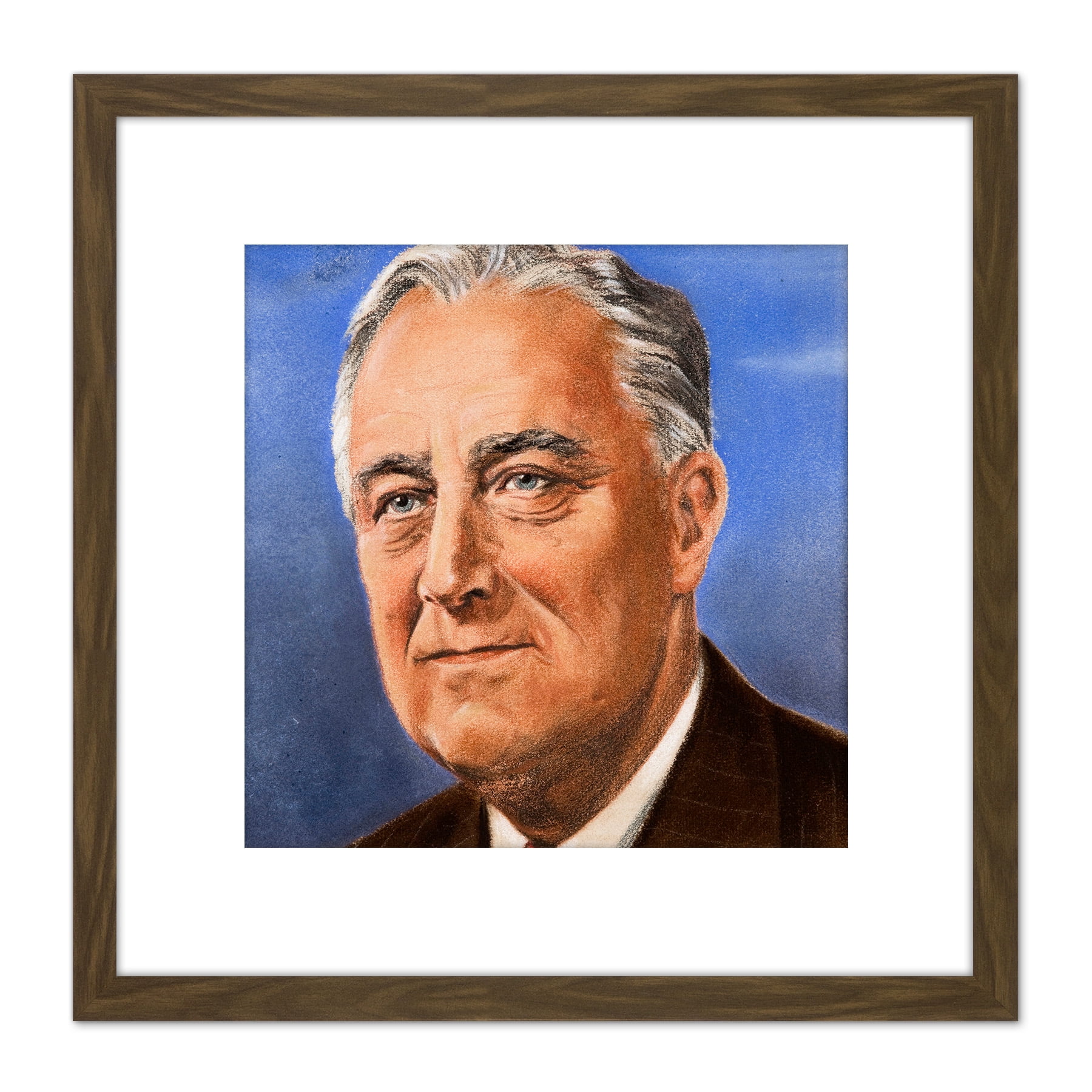 Timym Portrait US President Franklin Roosevelt Painting 8X8 Inch Square ...