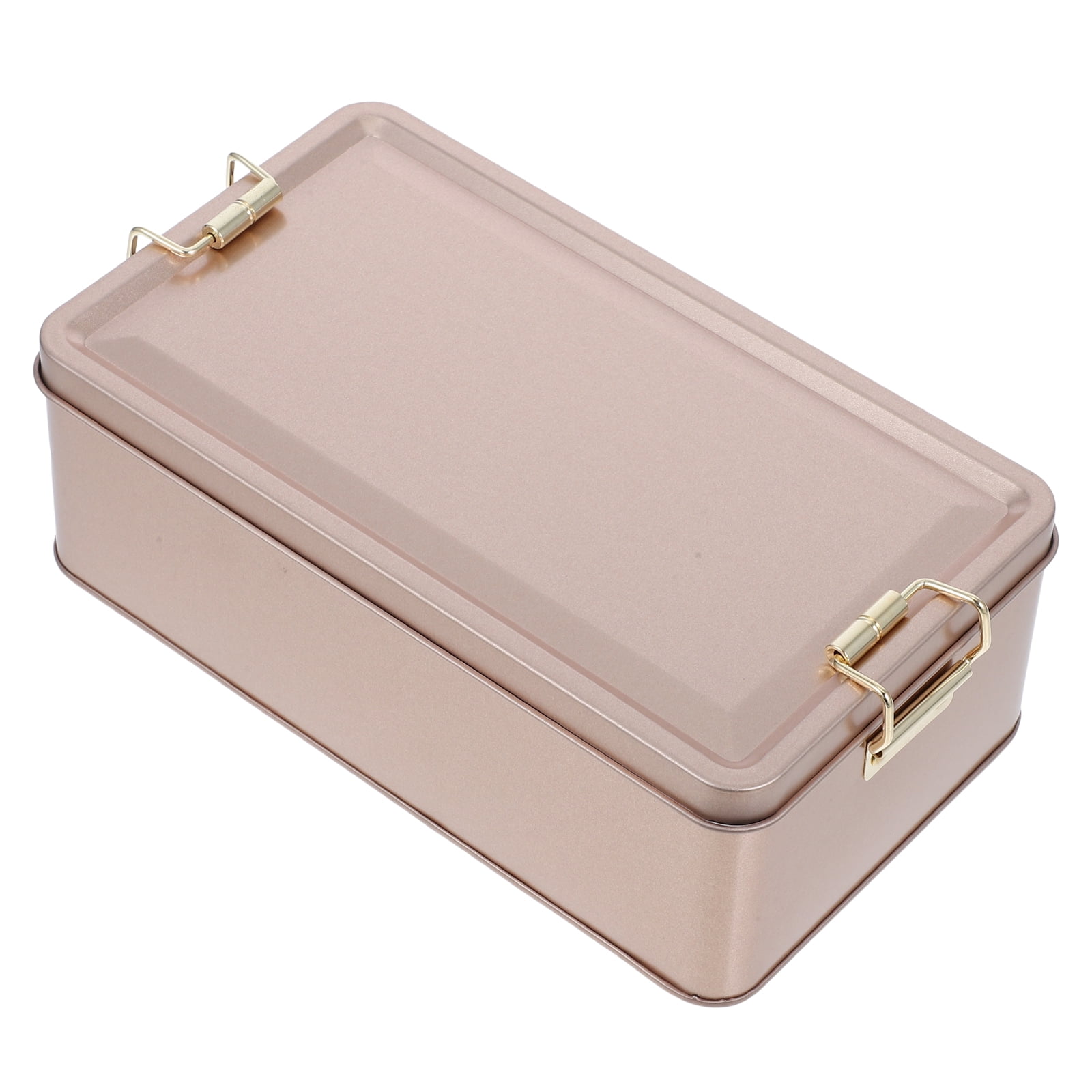 Tin Box with Lid Cookies Candy Tin Container Pastry Storage Rectangular ...