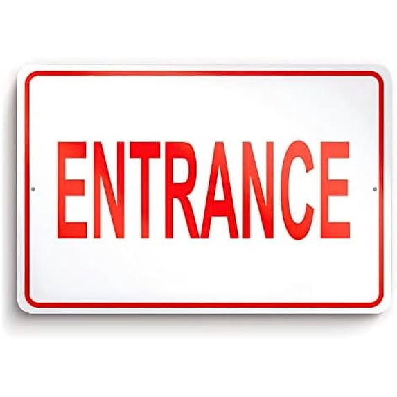 & Tin 'Enter Here' Sign - Modern Style, 8 x 12 Inch, Wall Mount ...