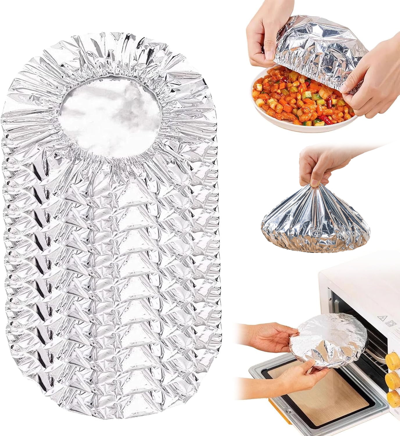 Tin Foil Food Insulation Cover, Reusable Aluminum Foil Food Covers ...