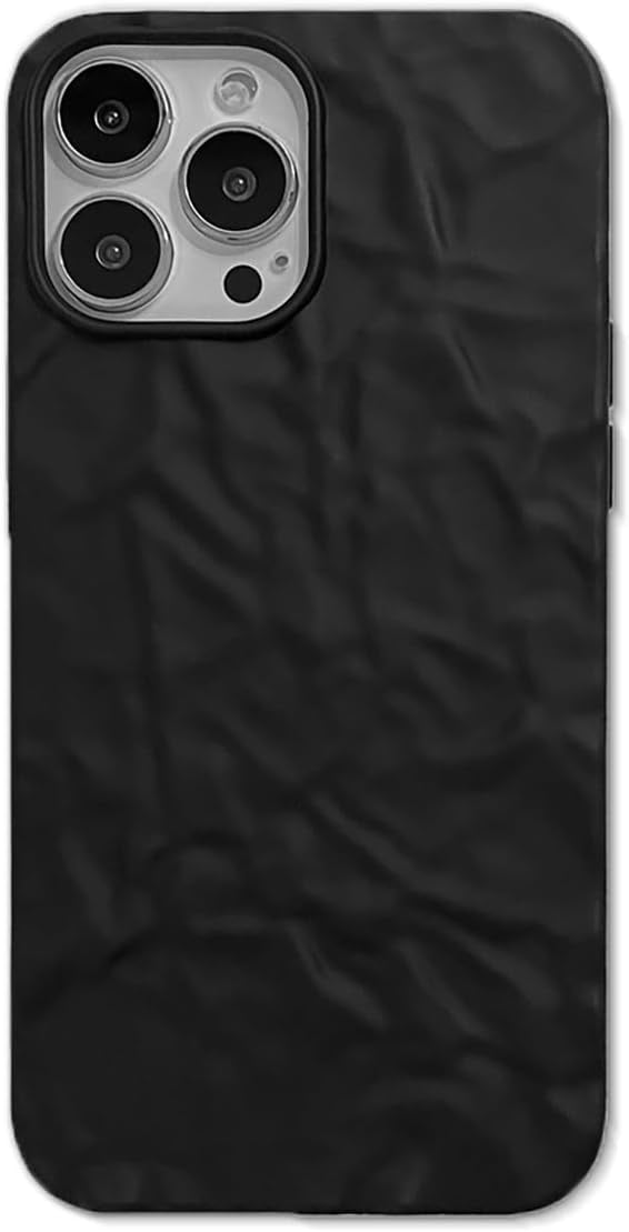 Tin Foil Peated Black Solid Color Soft Case for iPhone (Black,iPhone 13 ...
