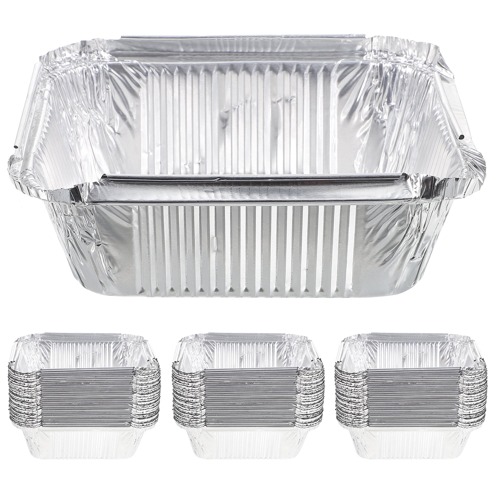 Tin Foil Plate Camping Cake Pans Aluminum Stackable Containers Multi ...