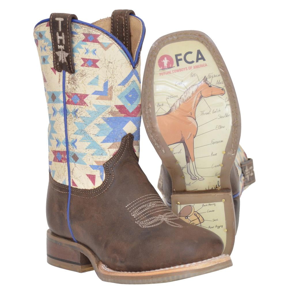 Tin Haul Boys' Geronimo Western Boot Broad Square Toe - 14-018-0077 ...