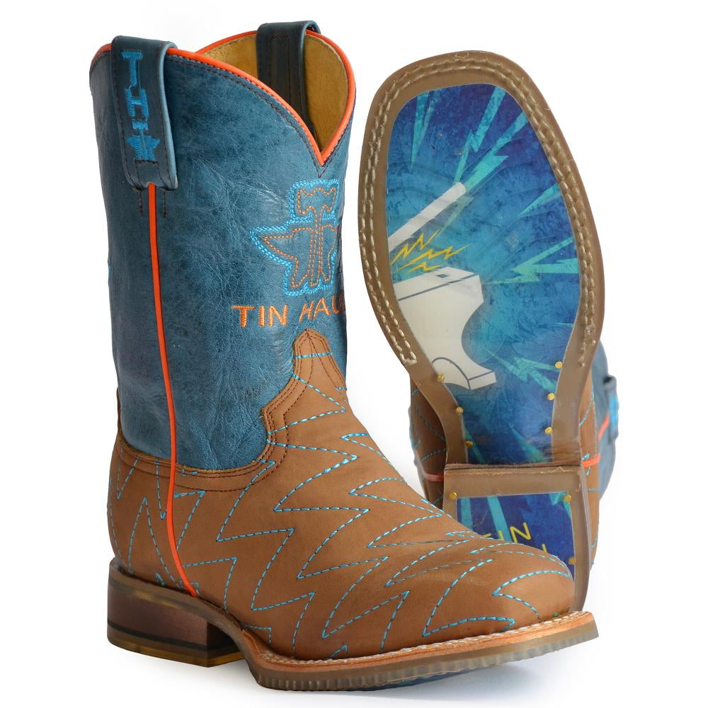Tin Haul Boys Kids Tin Haul Zig Zig with Anvil Sole Boot 13 Tan ...