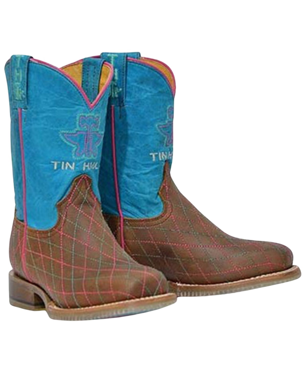 Tin Haul Girls' Hearts And Colts Western Boot Broad Square Toe Brown 7 ...