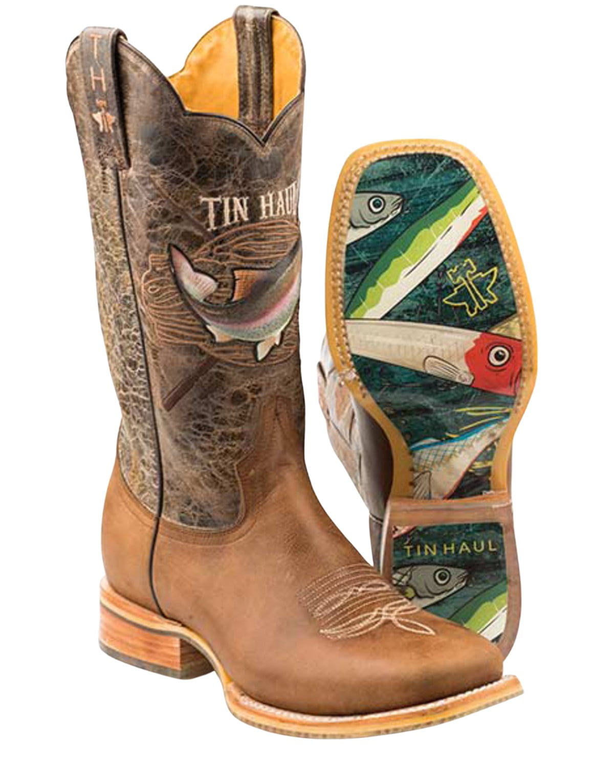 Tin Haul Men's Alpha Angler Western Boot Broad Square Toe - 14-020-0077 ...