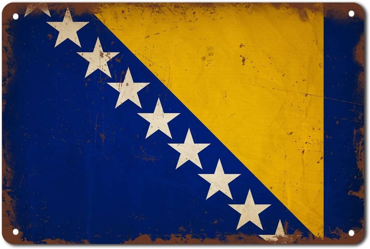 Tin Metal Country Signs The European Country Flags of Bosnia_and ...