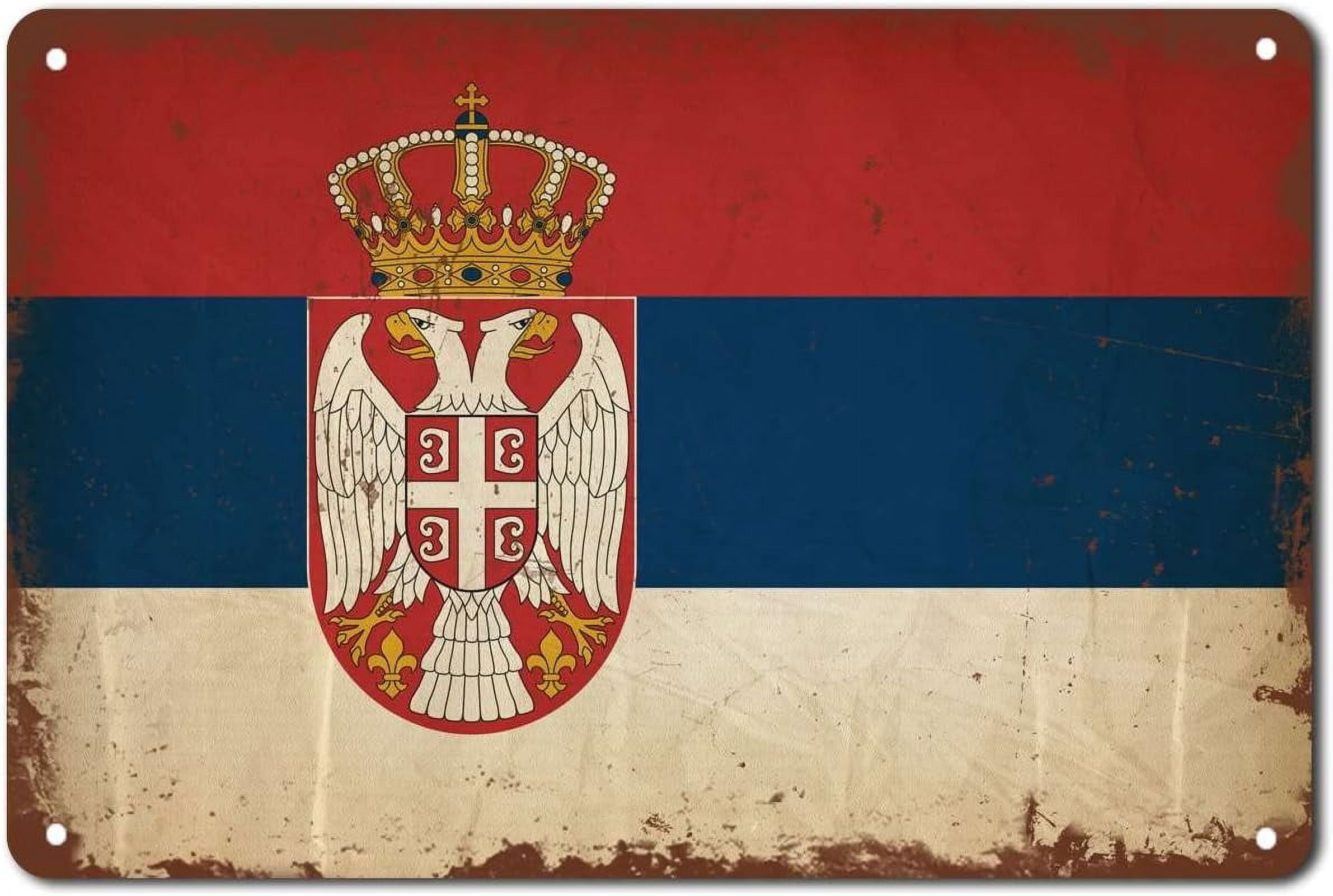 Tin Metal Country Signs The European Country Flags of Serbia Classic ...