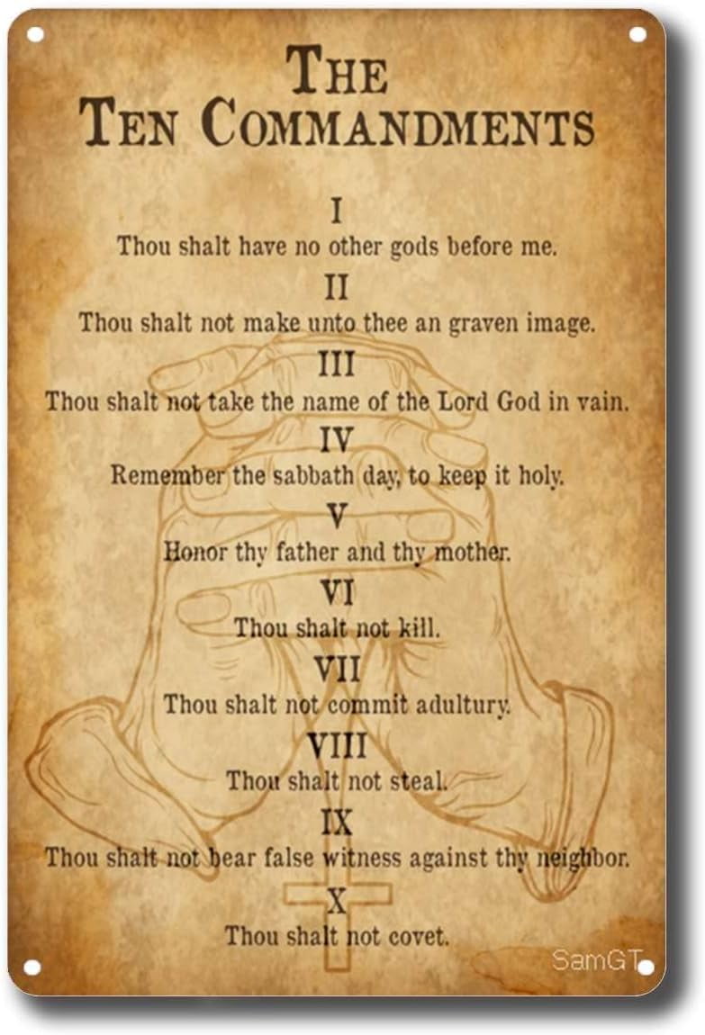 Tin Metal The Ten Commandments: God's+Rules Standard Master Room for ...