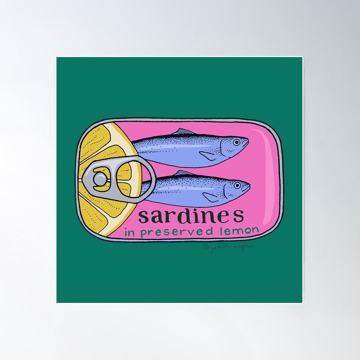 Tin Of Sardines In Preserved Lemon Poster Wall Art, Modern Wall Decor ...