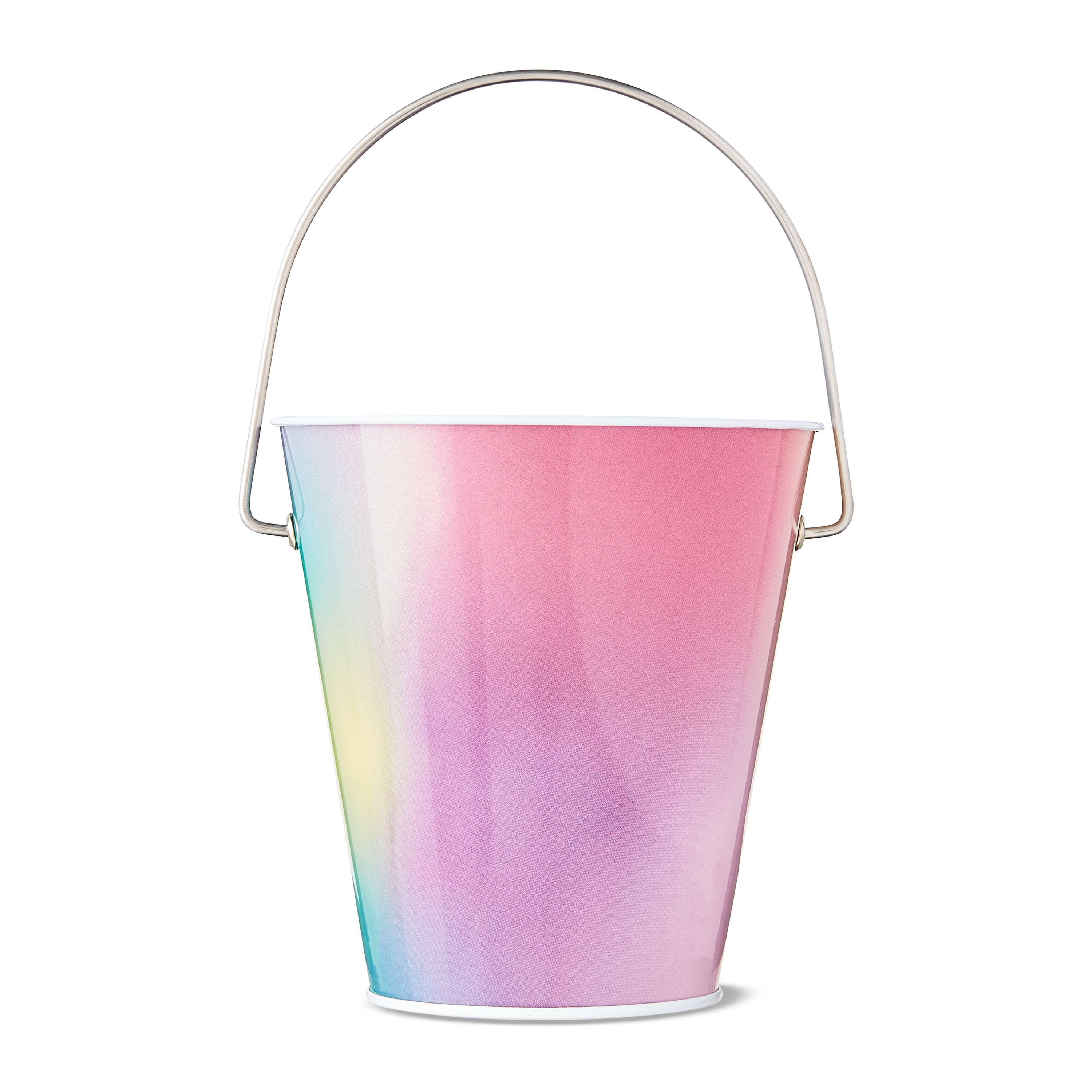 Way To Celebrate Rainbow Tin Pail with Handle, 4.5 inches, colorful ...