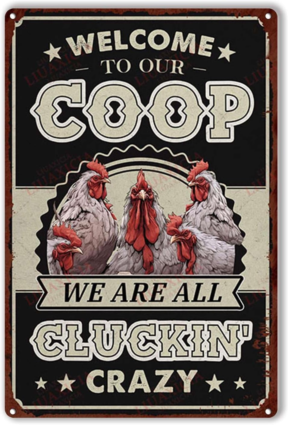 Tin Plaque Chicken Coop Accessories Chicken Signs Funny Farm Yard Fence ...