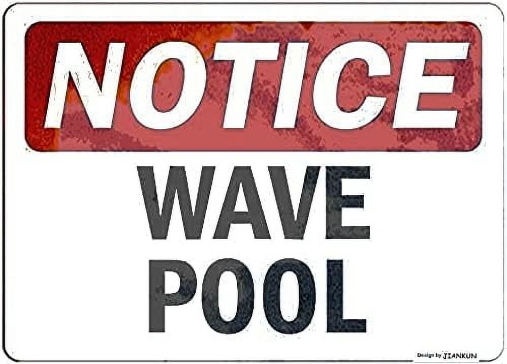 Tin Poster Metal Sign 8x12 Inch Notice Wave Pool Swimming Pool Warning ...