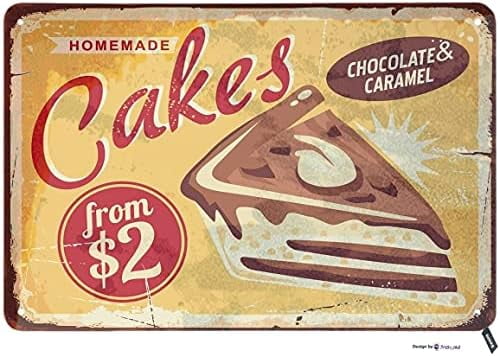 Tin Poster Metal Sign Homemade Cakes S,Chocolate and Caramel Sweets and ...