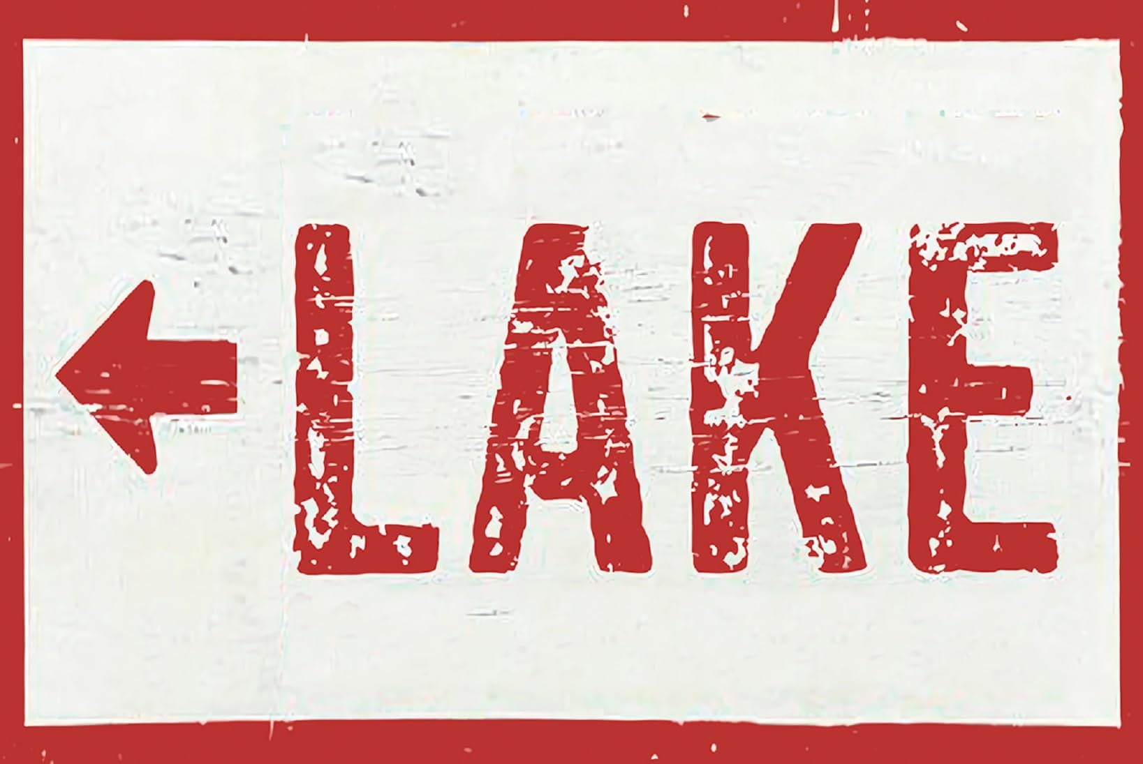 Tin Poster Metal Sign Large Lake Arrow 12x8 Inch Arrow to The Lake Wall ...