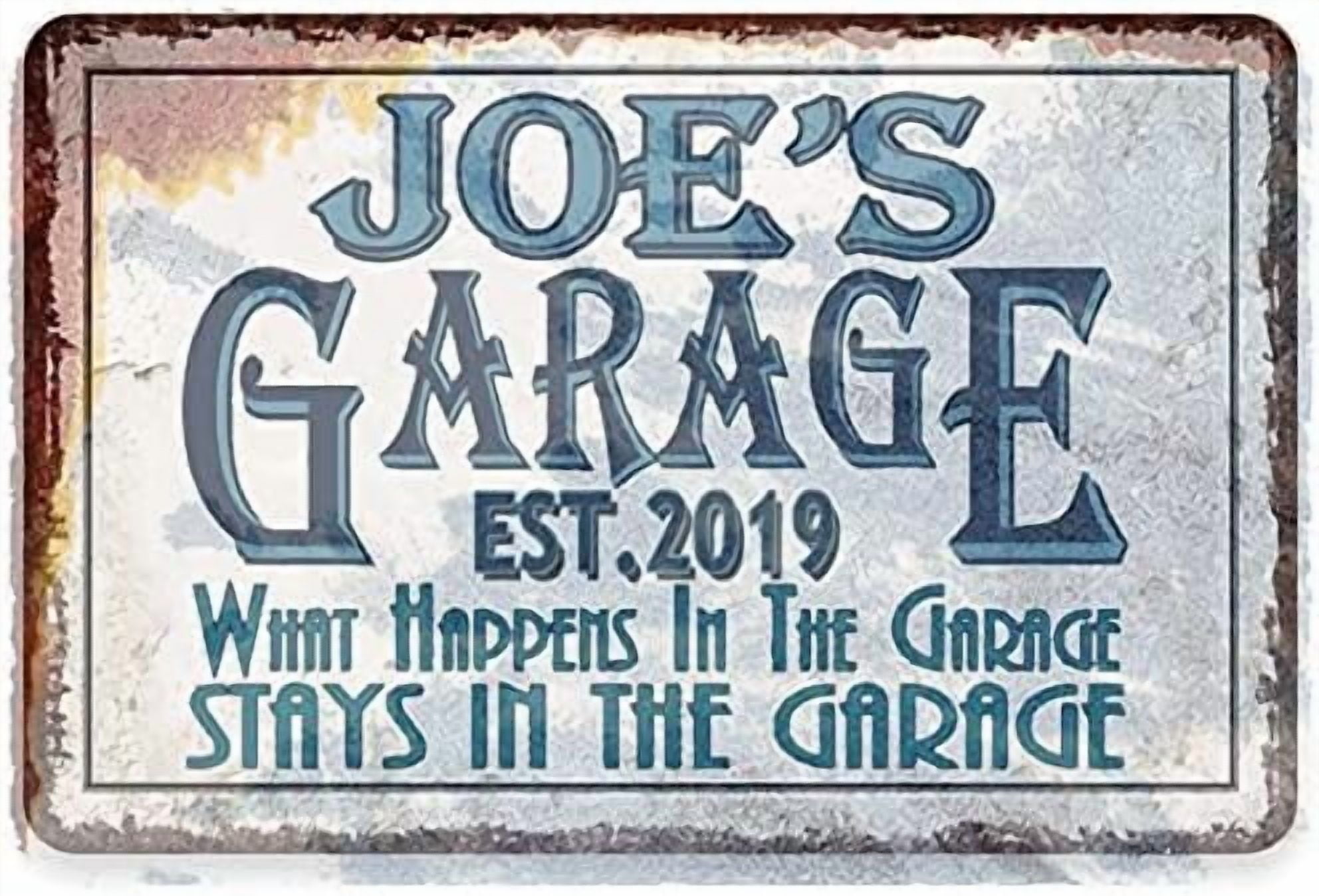 Tin Poster Metal Sign Personalized Garage Man Cave Name Hanging Wall ...