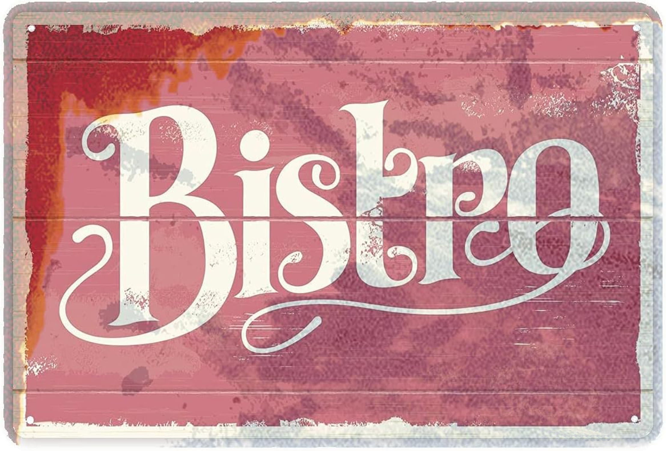 Tin Poster Metal Sign Retro Style Bistro, Vintage Kitchen Diner Cafe ...