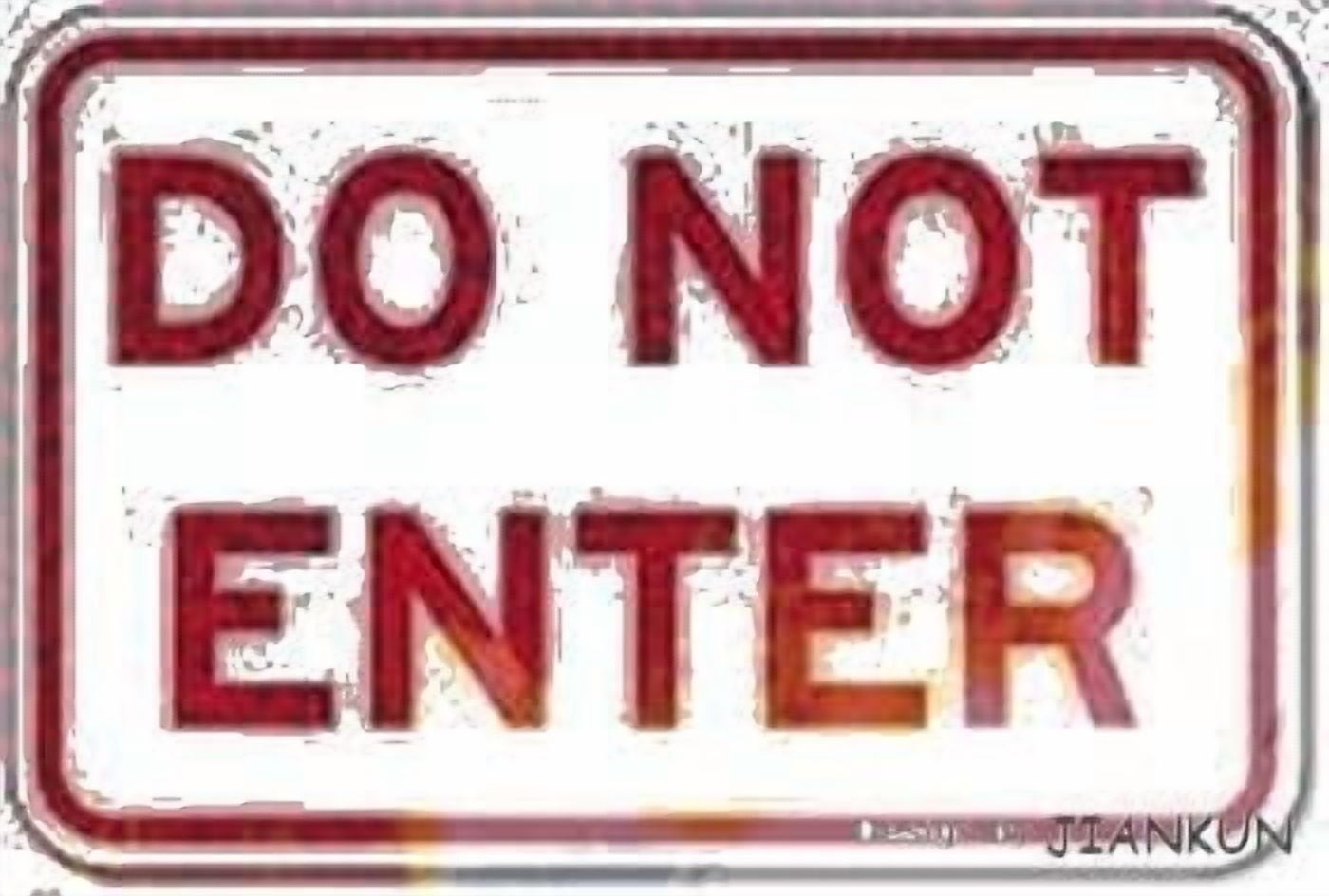 Tin Poster Metal Sign Warning 8x12 Inches Do Not Enter - Red Letters On ...