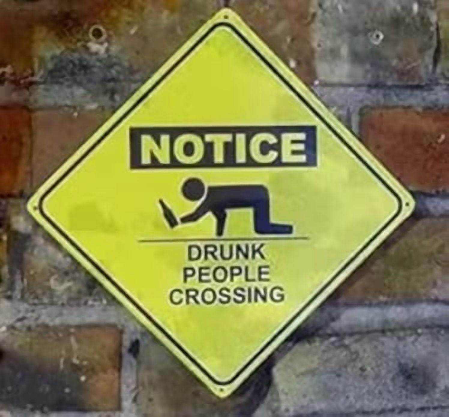 Tin Poster Metal Sign Warning Caution Aluminium Drunk People Crossing ...