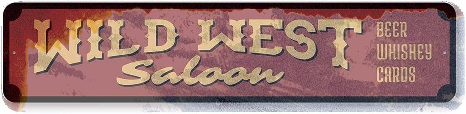 Tin Poster Metal Sign Wild West Saloon, Pub Beer Whiskey, Country ...