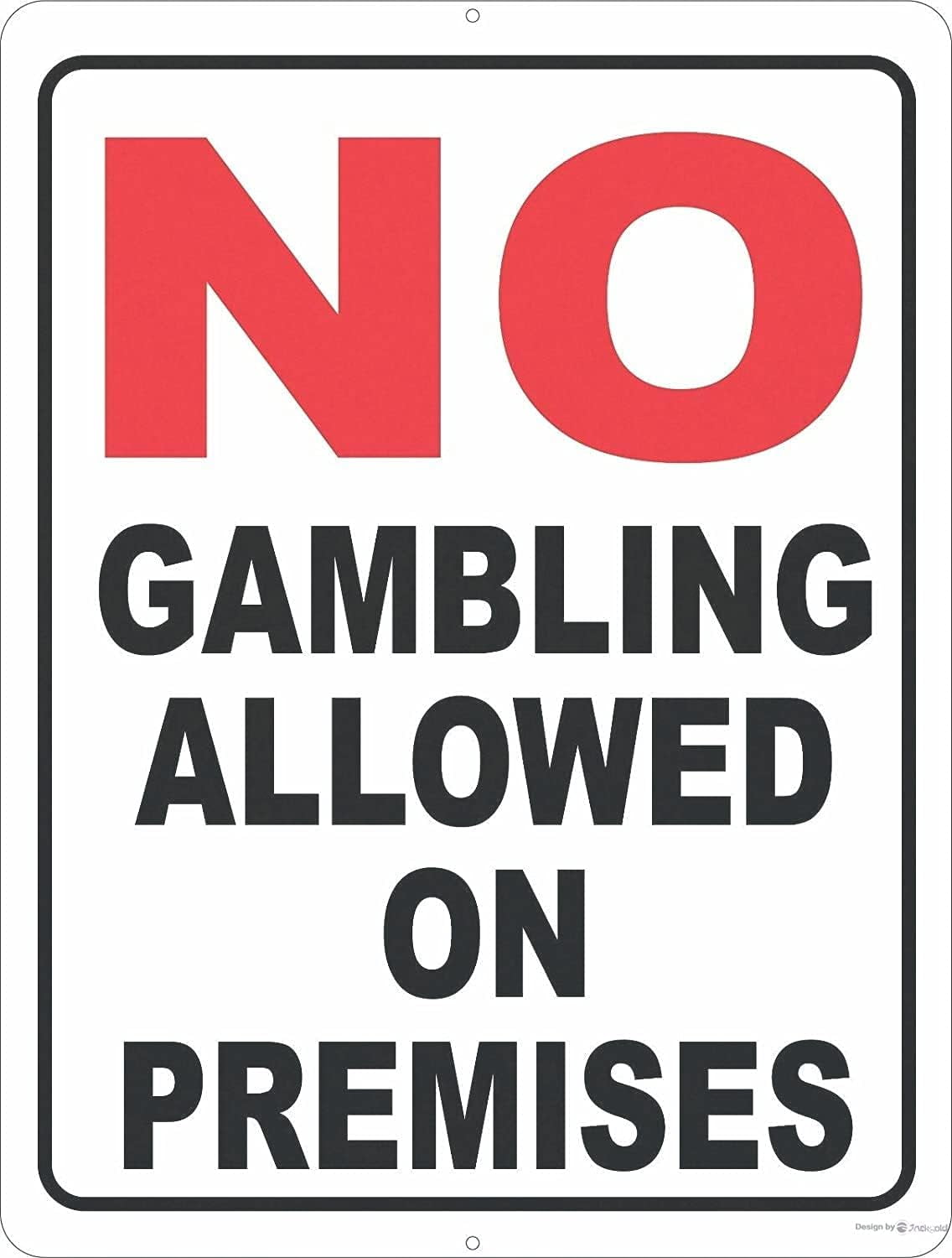 Tin Poster Tin Sign No Gambling Allowed On Premises Metal Gamble Rules ...
