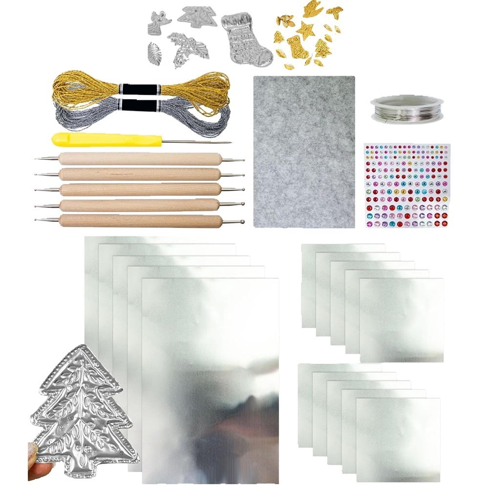 Tin Sheets for Crafting, Gold Embossing Foil Art Kit, Foil Cardstock ...