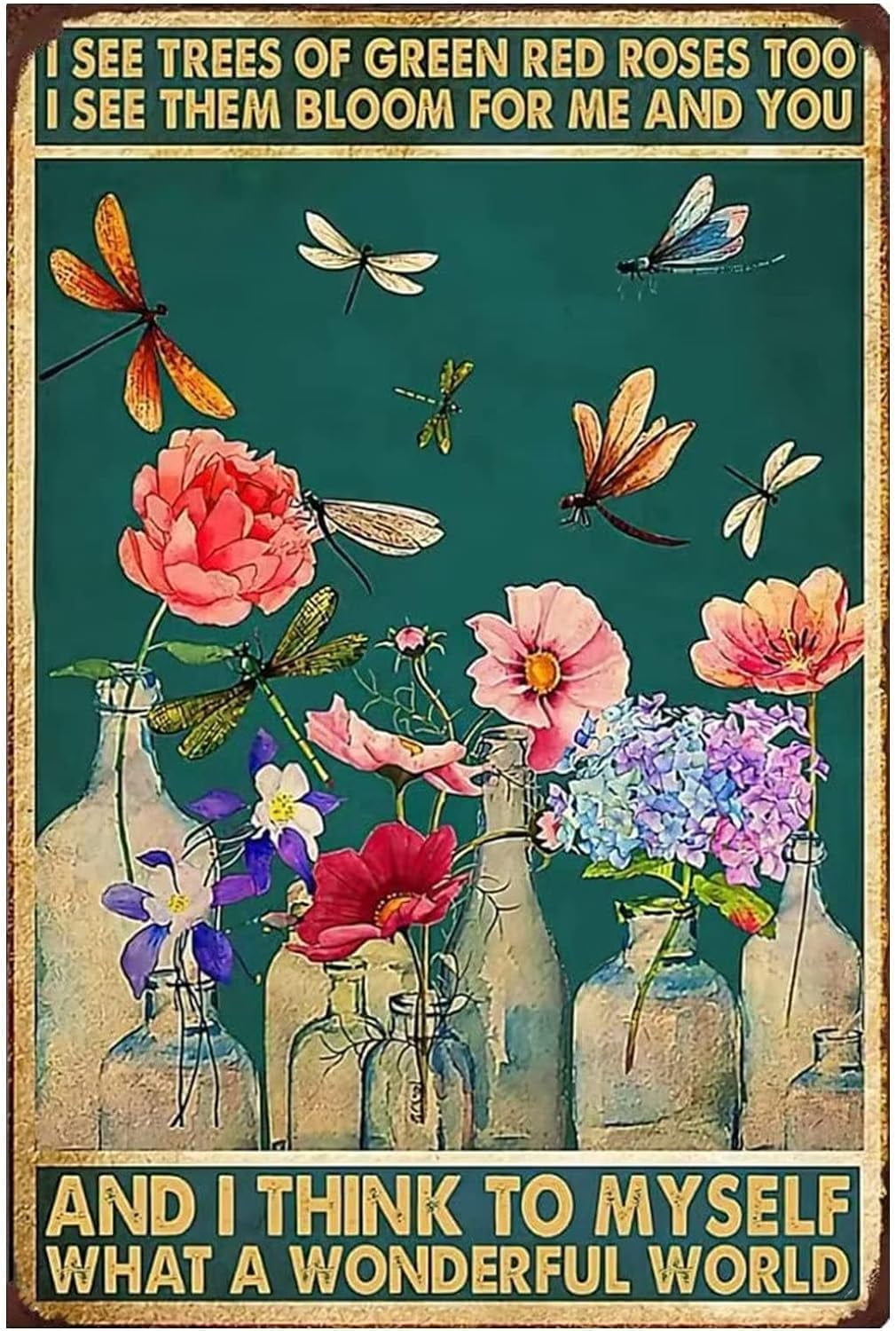 Tin Sign 12x16 Inch Bar Garden Tin Sign Flowers Funny Tin Signs Wall ...