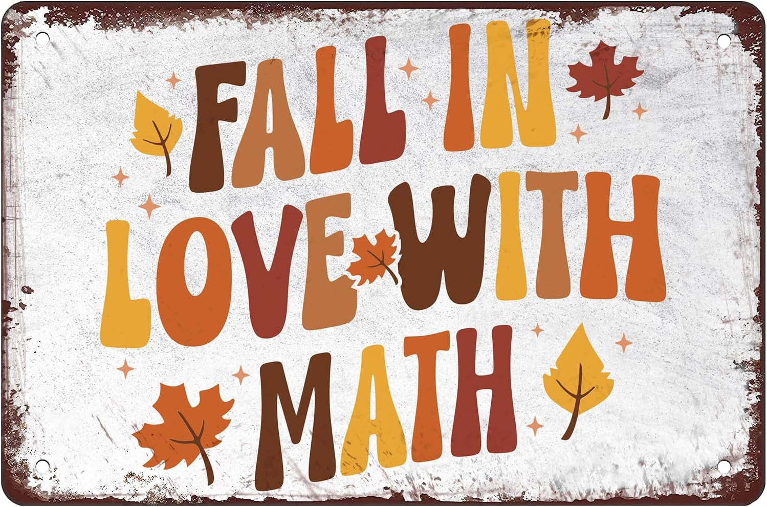 Tin Sign 12x16 Inch Fall In Love With Math Vintage Tin Signs Farmhouse ...