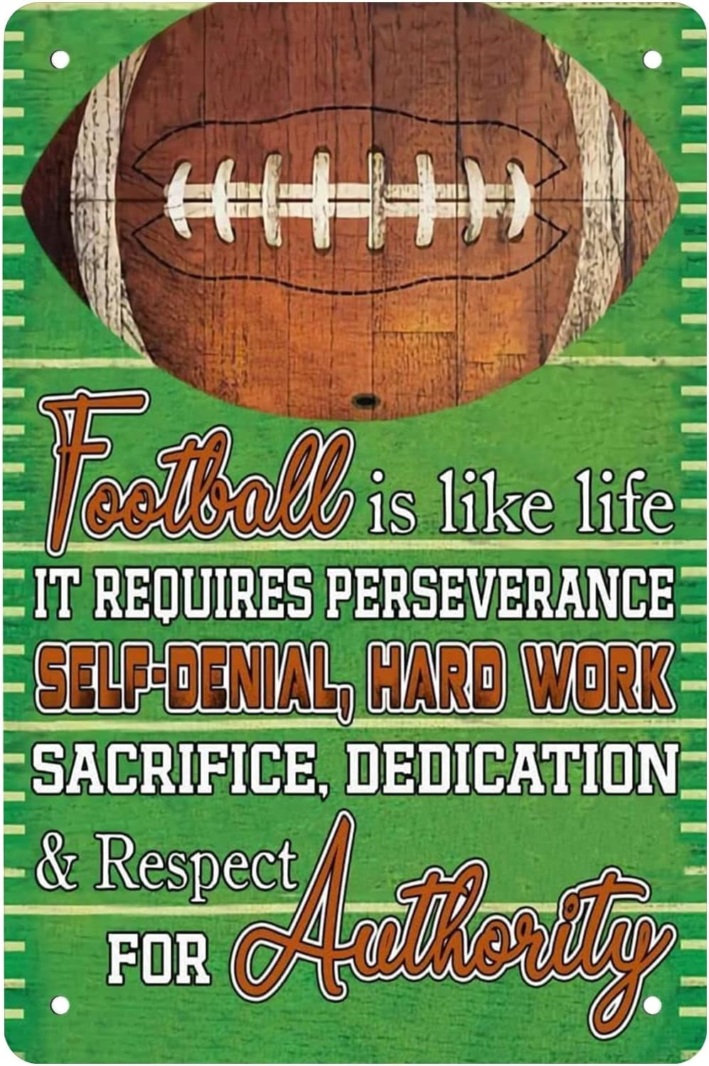 Tin Sign 12x16 Inch Football Is Like Life Vintage Metal Tin Sign Funny ...