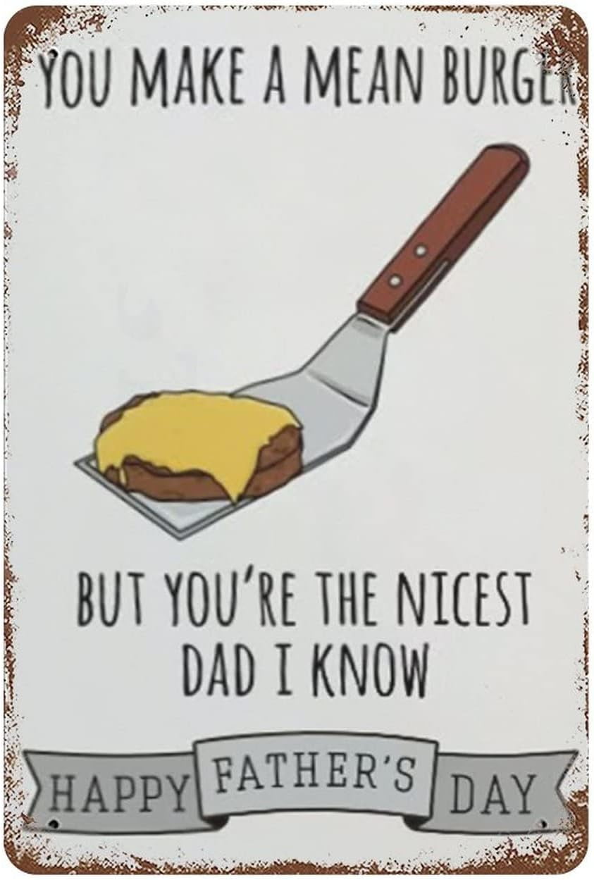 Tin Sign 12x16 Inch Mean Father's Day Tin Signs Retro Poster Decor Wall ...
