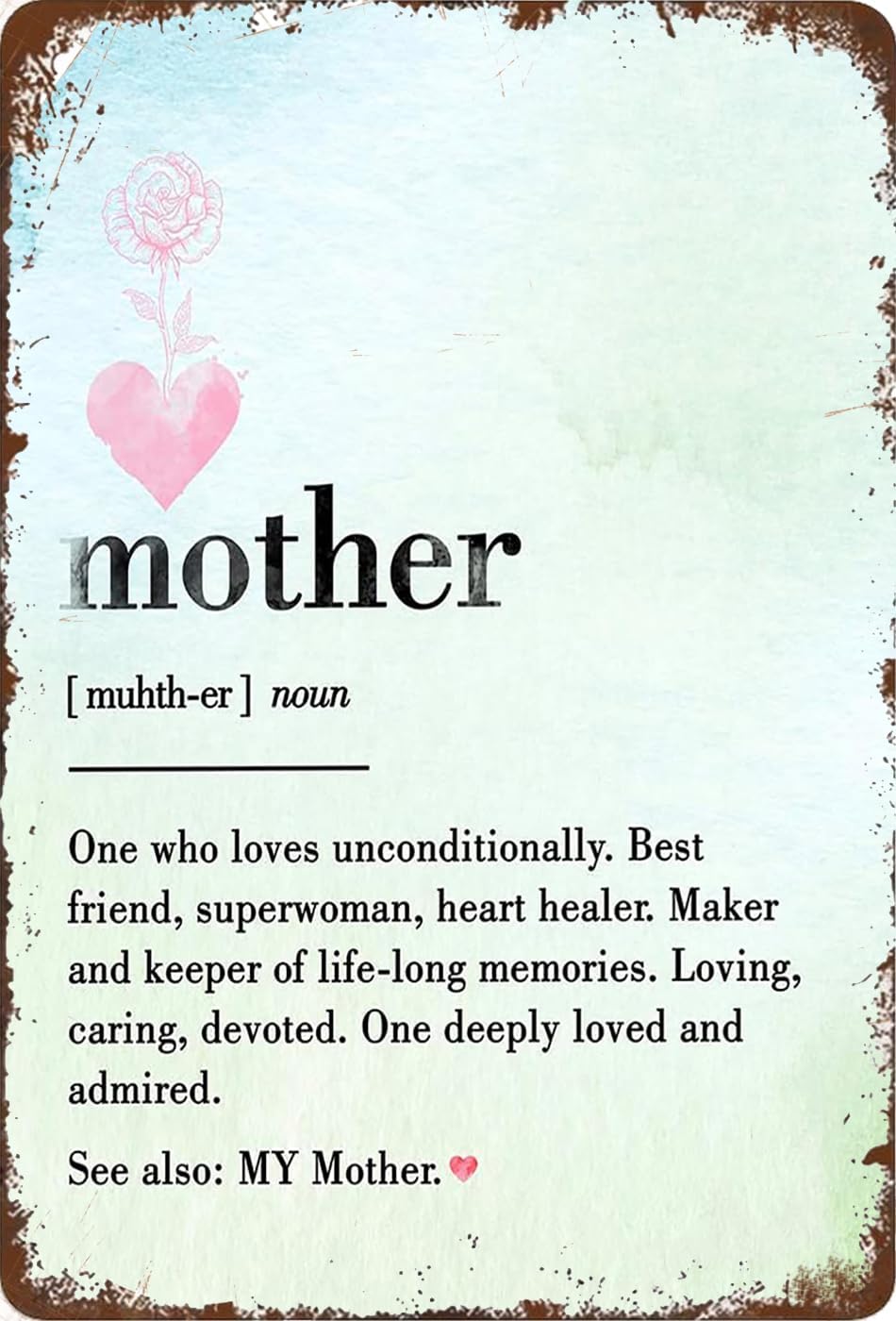 Tin Sign 12x16 Inch Mother Definition Tin Sign Sign Mom Gifts Tin Sign ...
