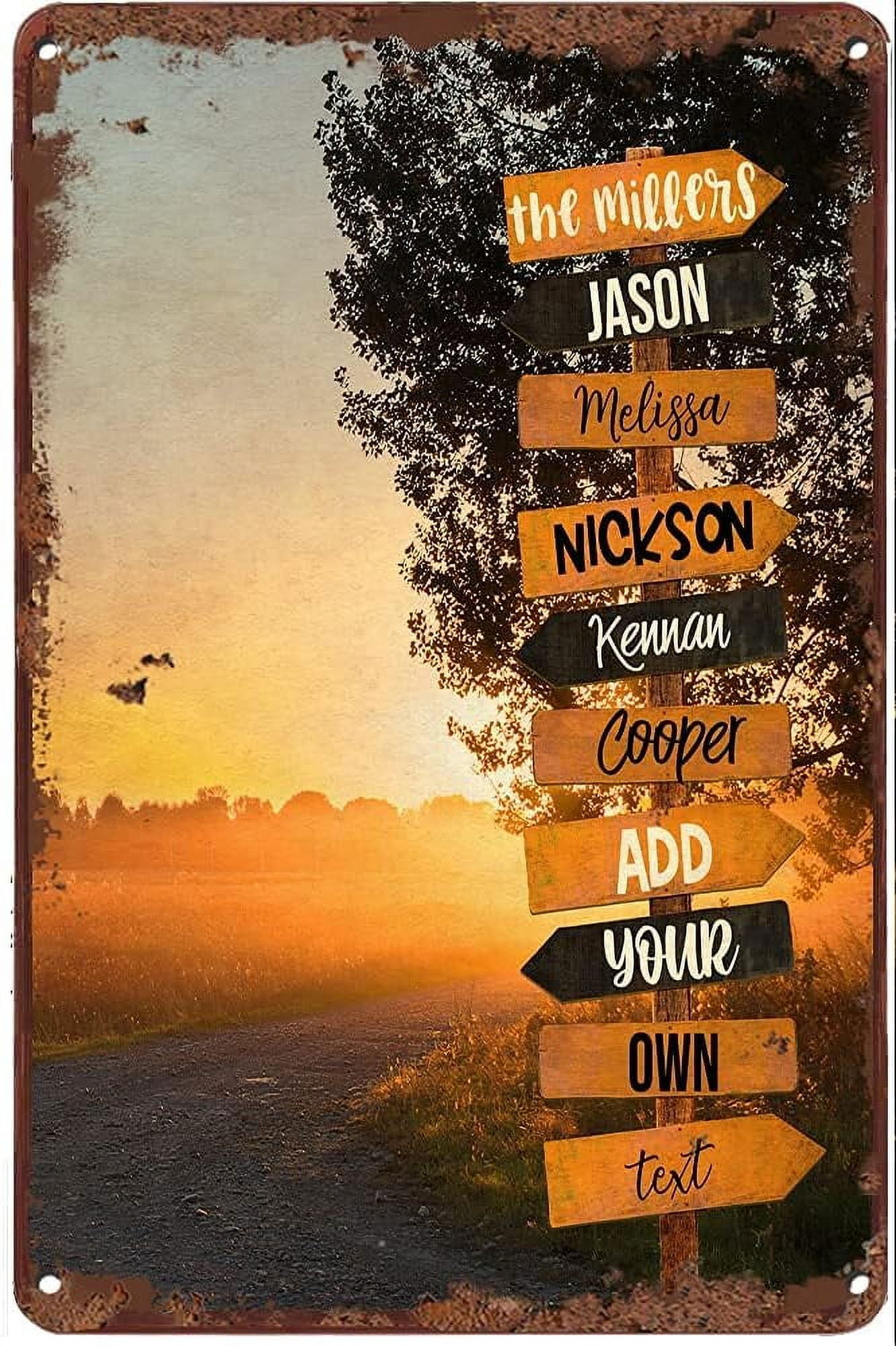 Tin Sign 12x16 Inch Retro Funny Metal Tin Sign Sunset Directional Sign ...