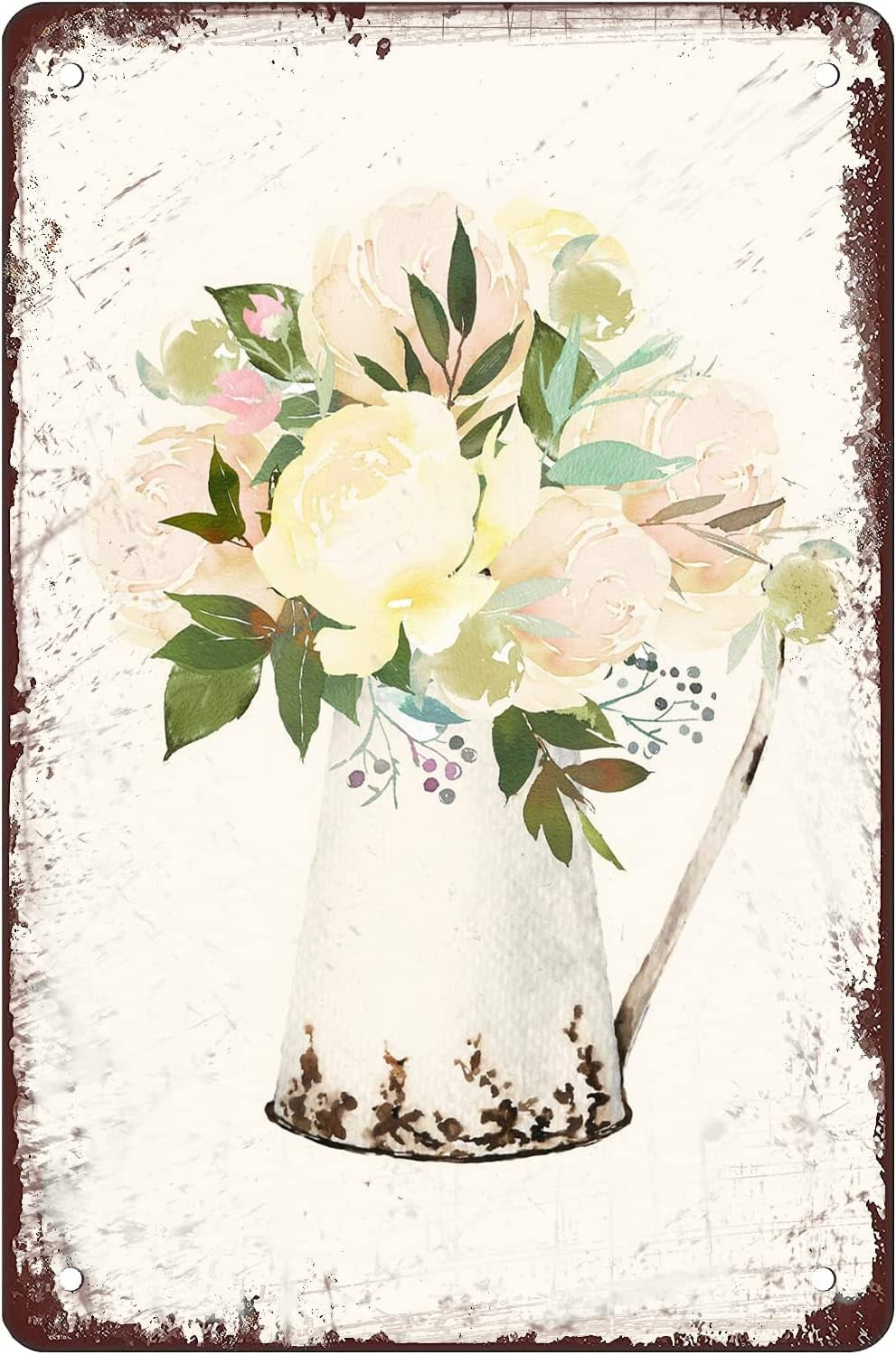 Tin Sign 12x16 Inch Roses Floral Girl Nursery Decor Country Farmhouse ...