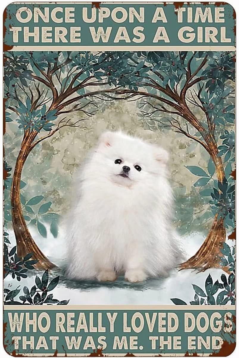 Tin Sign 12x16 Inch Rustic Metal Tin Sign Pomeranian Dog Tin Sign Wall ...