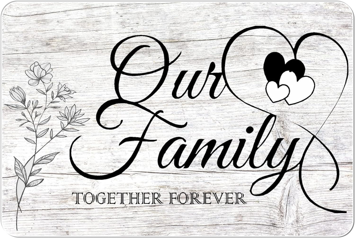 Tin Sign 12x16 Inch Tin Signs Inspirational Motto Family Rules Wall Art ...