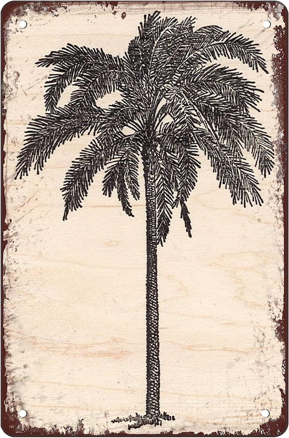 Tin Sign 12x16 Inch Tropical Palm Tree Tin Signs Wall Art Palm Tree ...