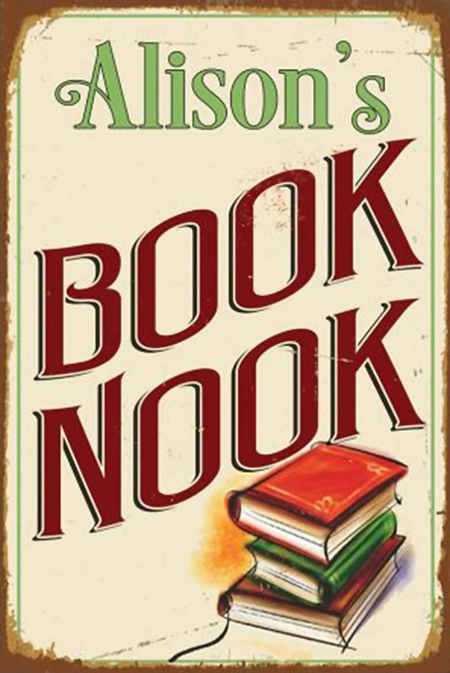 Tin Sign 12x16 Inch Vintage Tin Sign Distressed Look Book Nook Metal ...